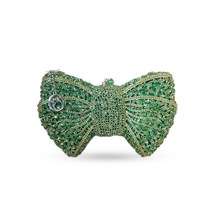 Bow Swarosvki clutch (Green) – Oceana Clutches